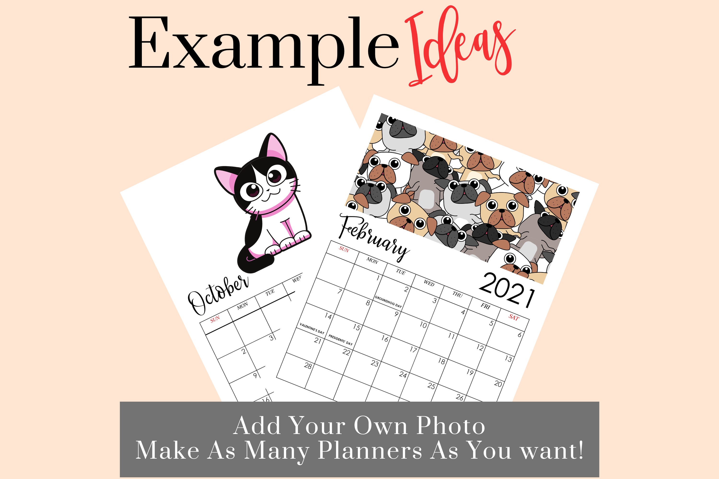 2021-2022 Calendar Template (PDF, Indesign) With US Holiday (2 Years ...