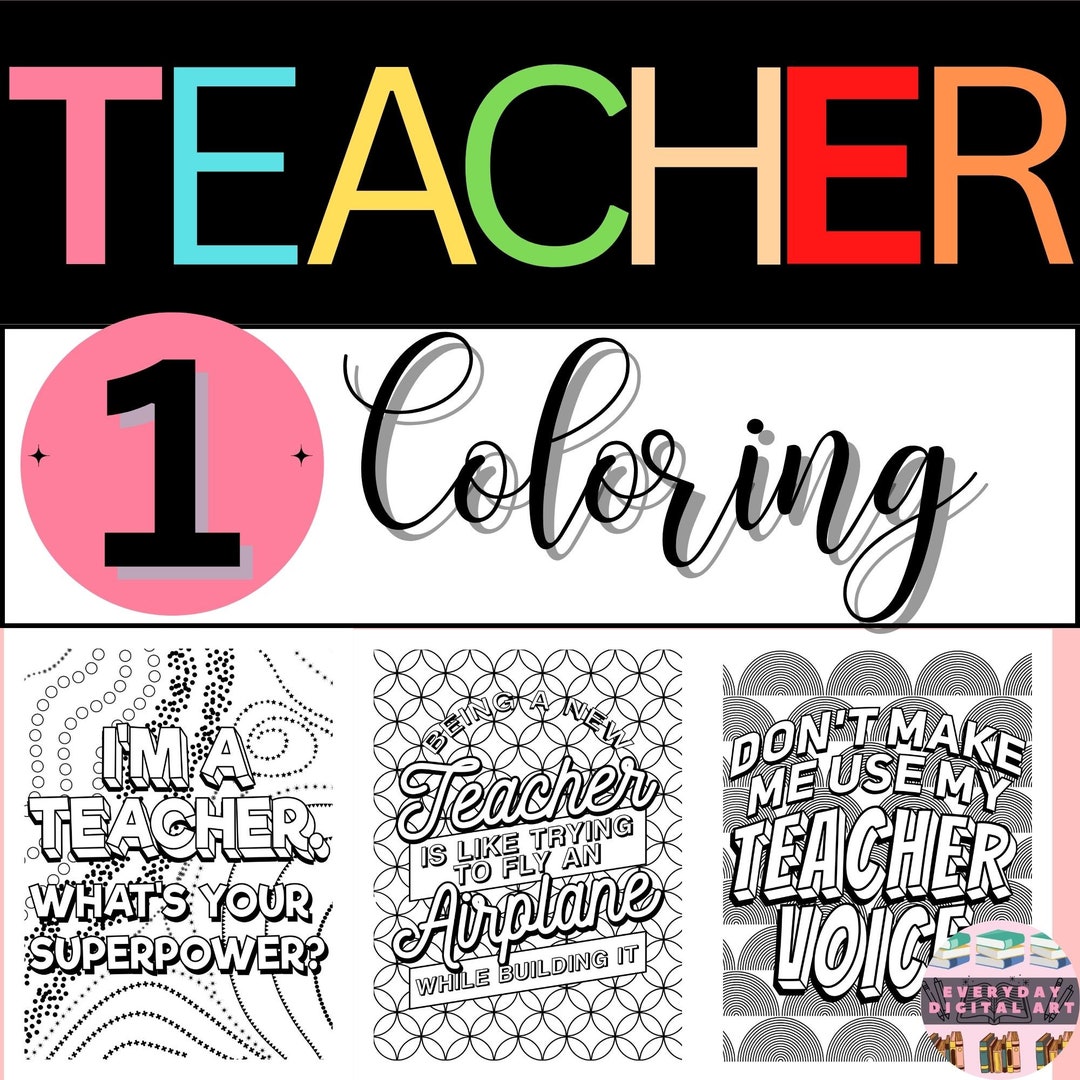 Funny Teacher Coloring Pages - Relaxing and Stress Relieving, Adults ...