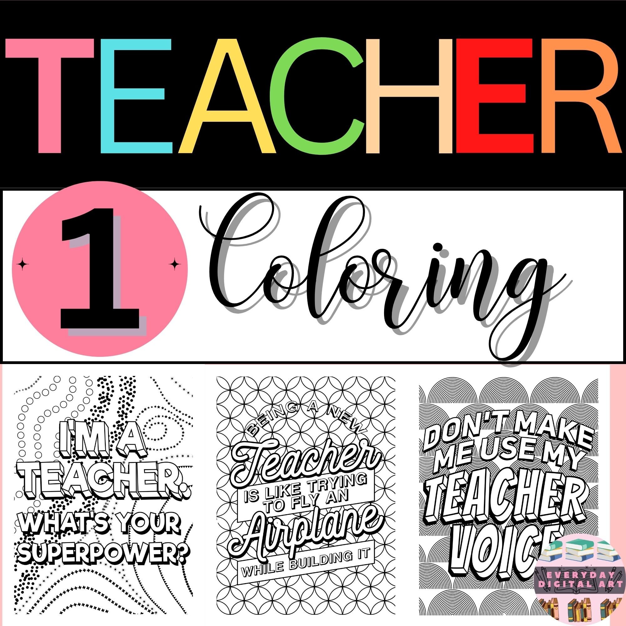 Funny Teacher Coloring Pages - Relaxing and Stress Relieving, Adults ...