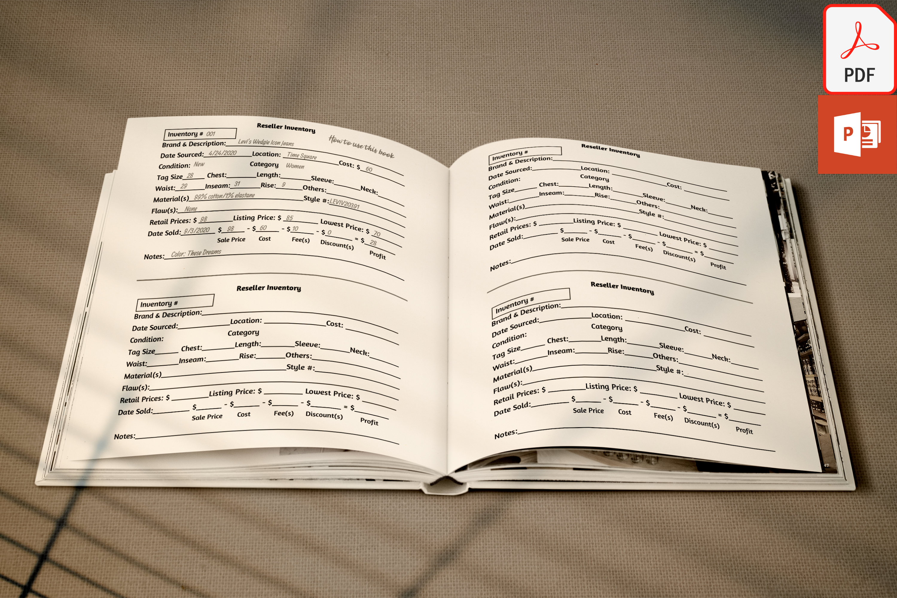 Clothing Reseller Inventory Log Book | Printable Kdp 8.5"x11" No Bleed ...