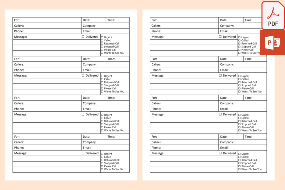 Phone Call Log Book Printable 408 Records, 8.5" X 11" No Bleed | 102 ...