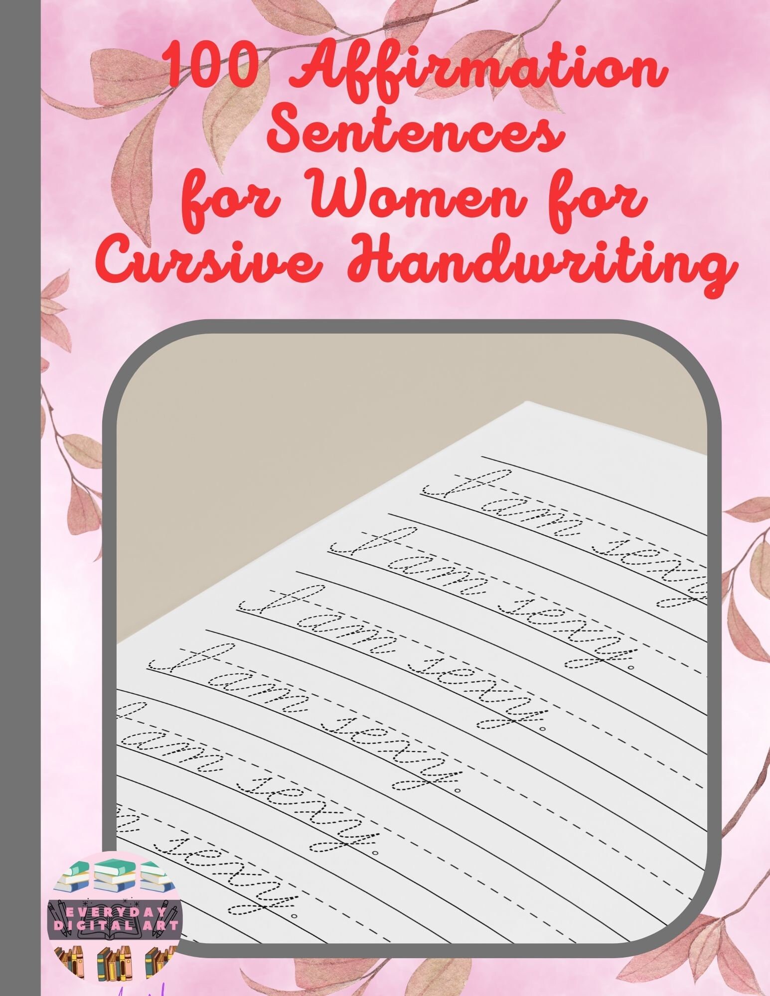A 100-positive Affirmations for Women Cursive Handwriting Workbook ...