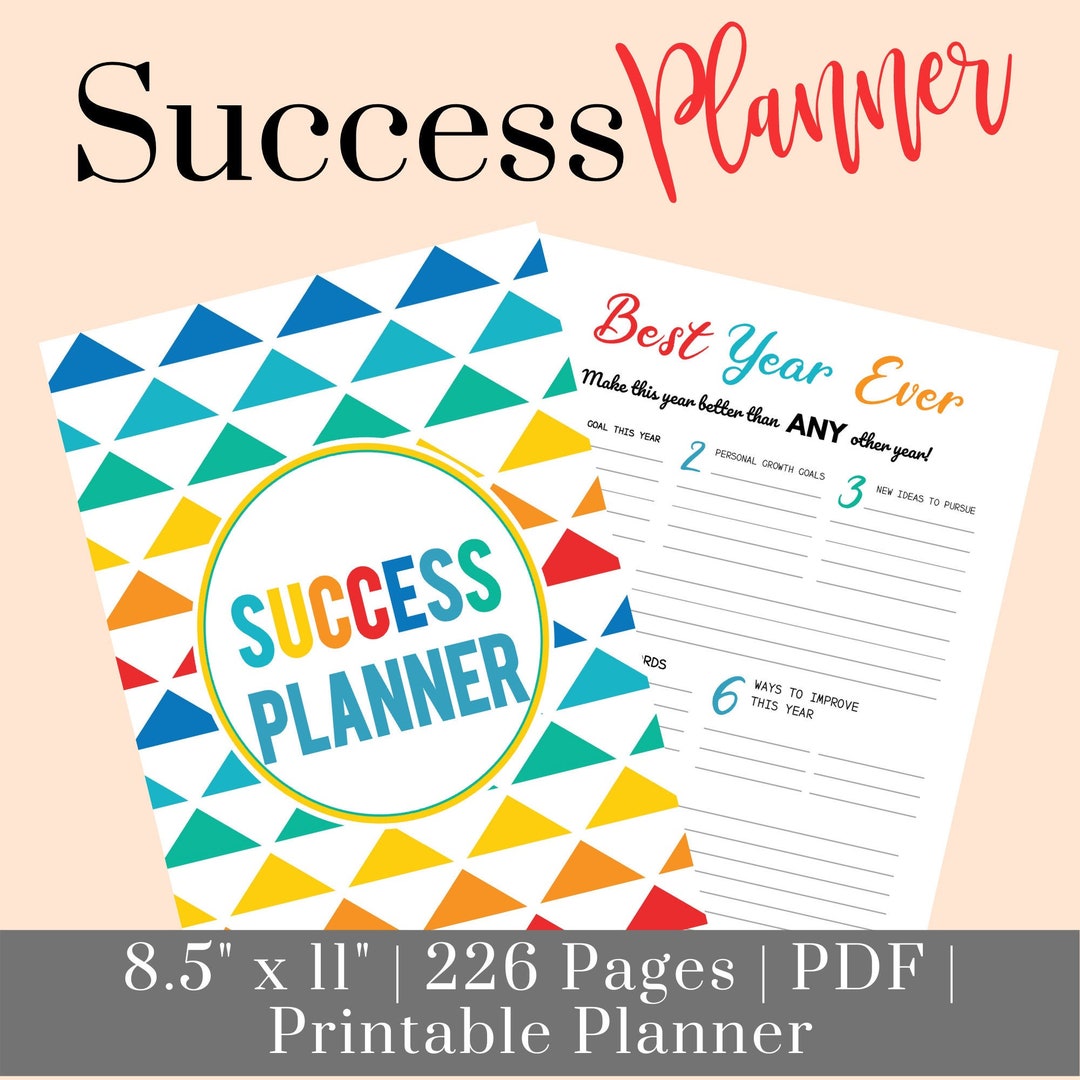 Printable Productivity & Success Planner | Goals, to Do Lists, Undated ...