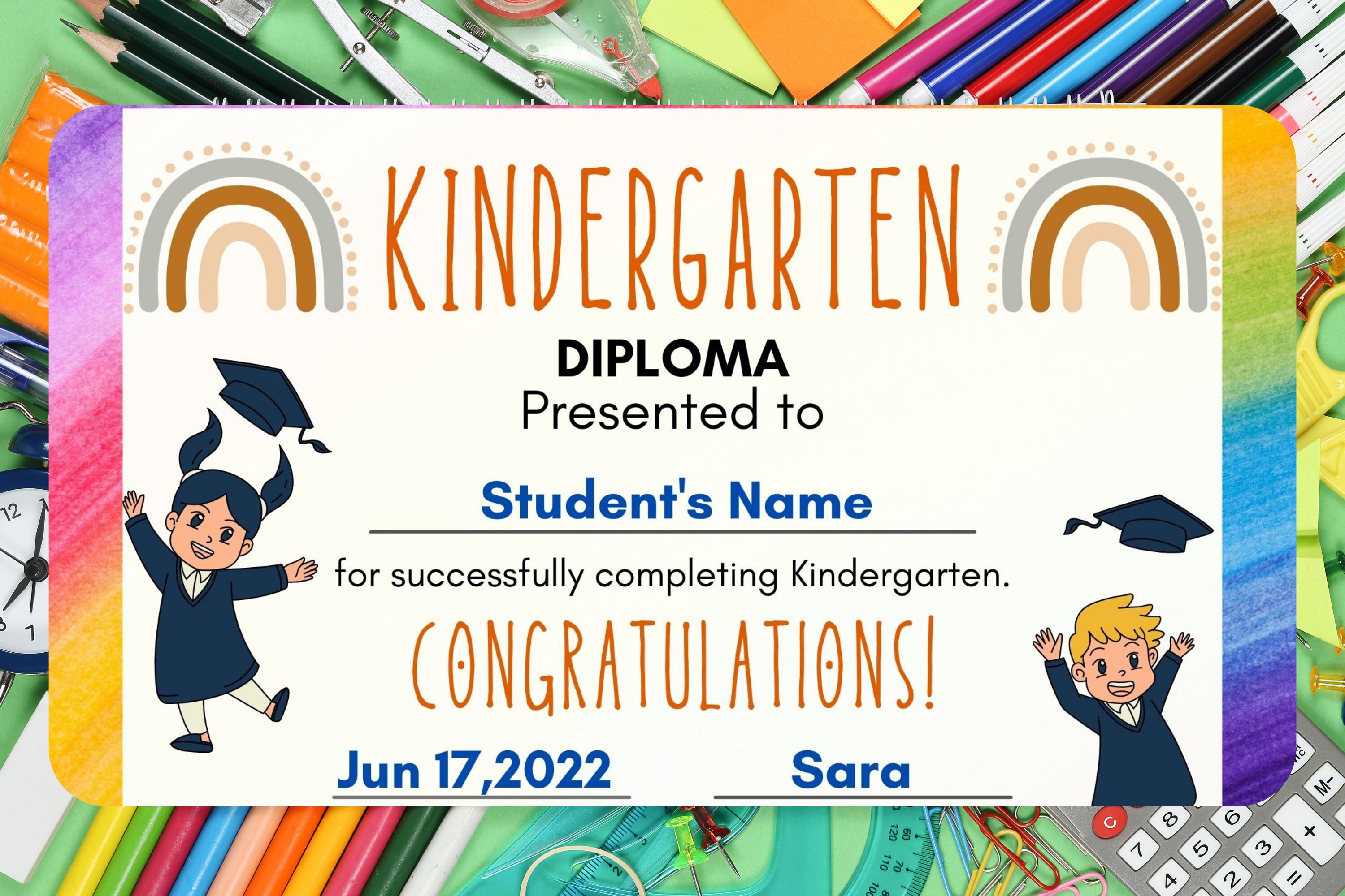 End of Year Pre-k Graduation With *EDITABLE* for Kindergarten ...
