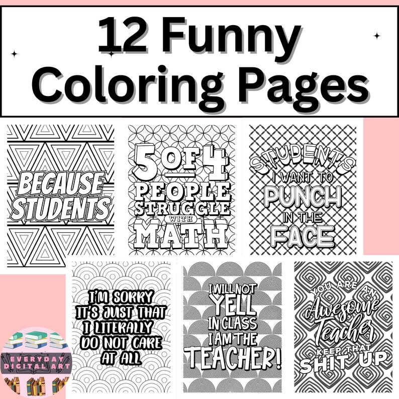 Funny Teacher Coloring Pages - Relaxing and Stress Relieving, Adults ...