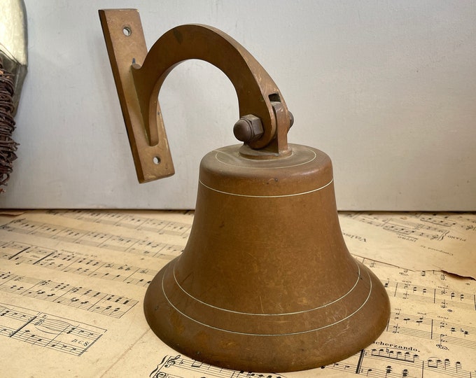 Vintage Brass Ship's Bell - Wall Bell - Hanging Brass Bar Bell ...