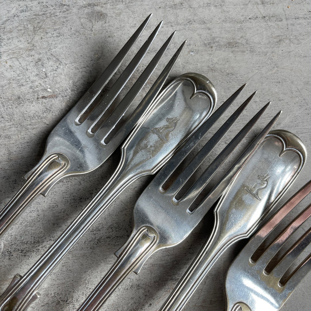 Vintage Silver Plated Forks. Old English Fiddle and Thread - Etsy