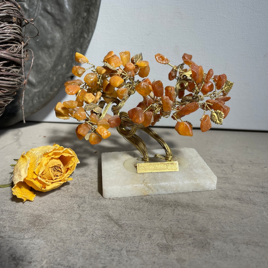 Vintage Baltic Amber Tree. Tree of Prosperity. Desk Decor. Drzewko ...