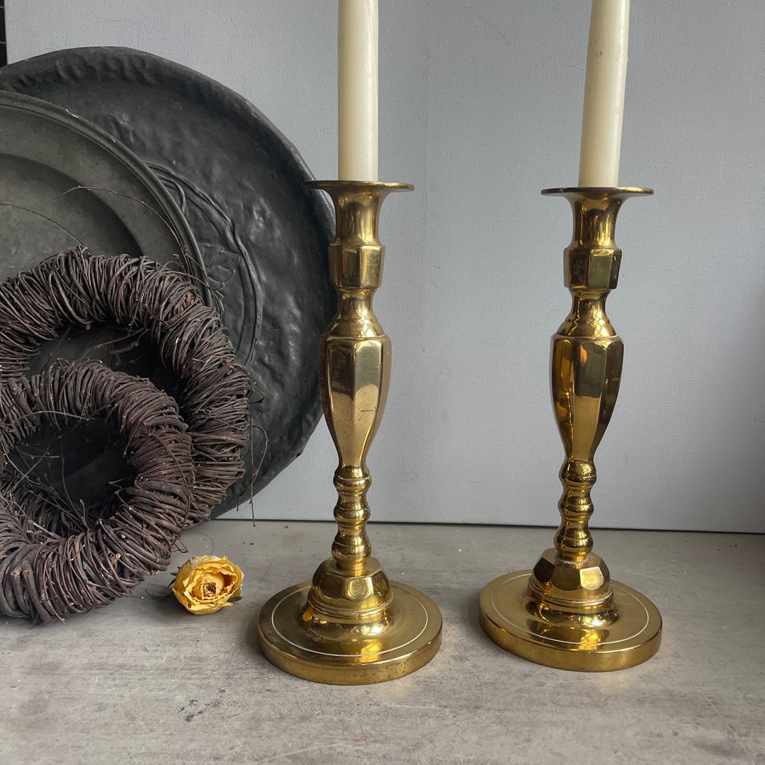 Vintage Pair of Brass Candlesticks - Pair of Candlesticks - Photography ...