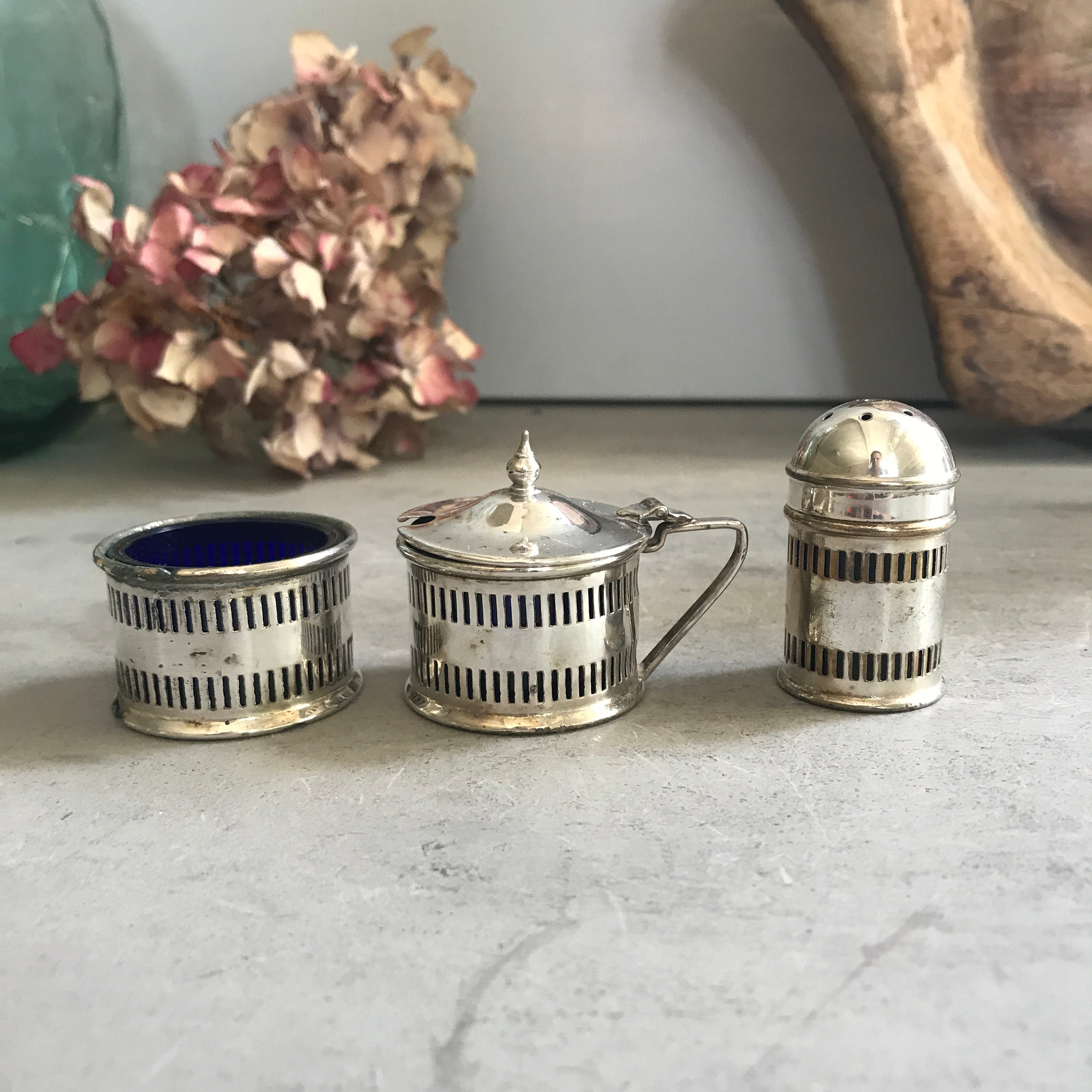 105074E Pepper Pot and Salt Sterling Silver 925-1927 Condiment Set ...