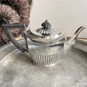 Antique Silver Plated Bachelor Tea Set, Teapot, Creamer, Sugar Bowl ...