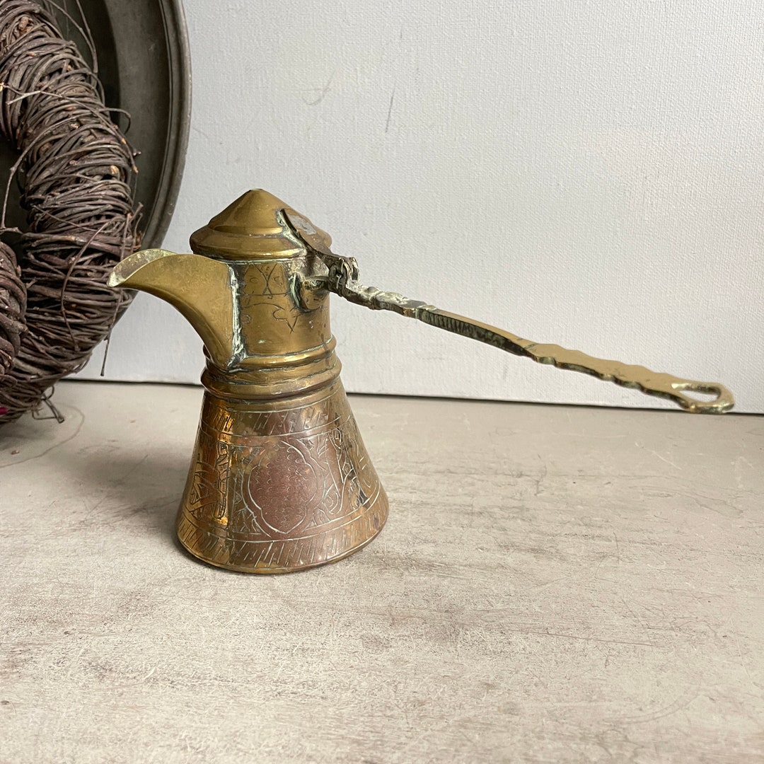 Vintage Small Arabic Brass Coffee Pot Turkish Dallah Middle Eastern ...