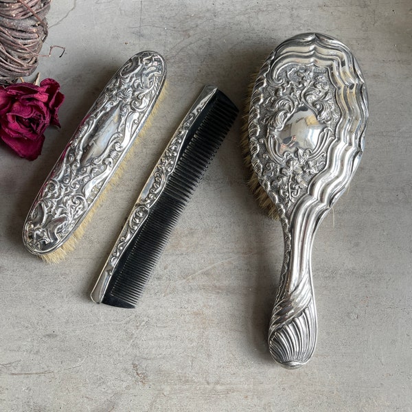 Silver Vanity Set - Etsy