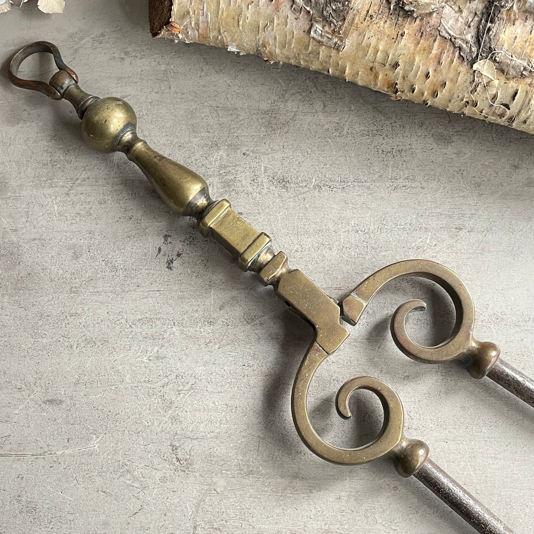 Antique Victorian Fireside Coal Tongs, Fireplace Tool, Fire Accessory ...