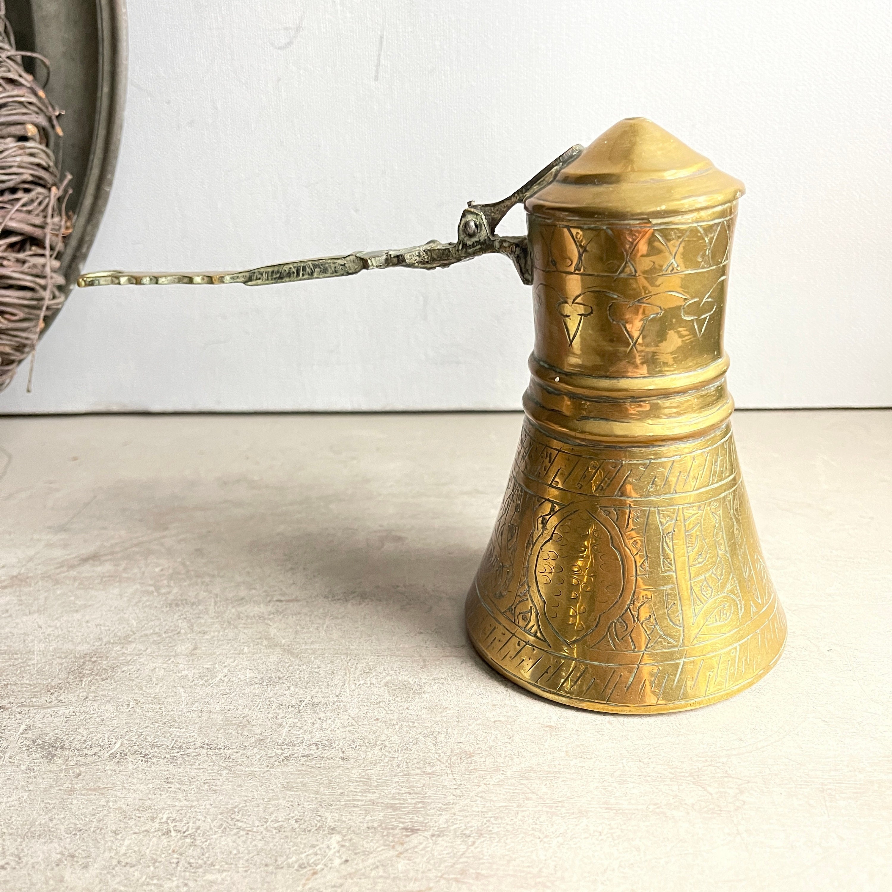 Vintage Small Arabic Brass Coffee Pot Turkish Dallah - Etsy
