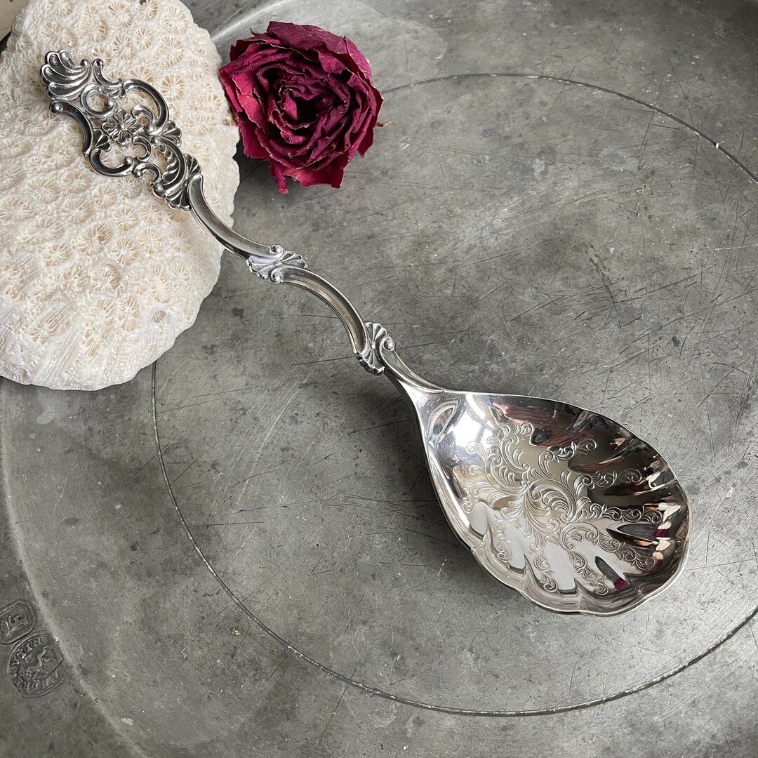 Vintage Solid Silver Serving Spoon, Norwegian Silver Spoon, David ...