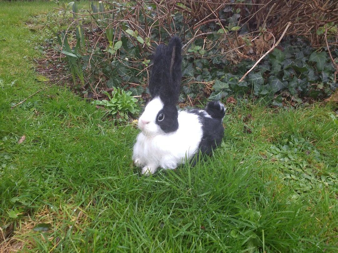 Needle Felted Rabbit. One of a Kind Made of Wool With Glass - Etsy
