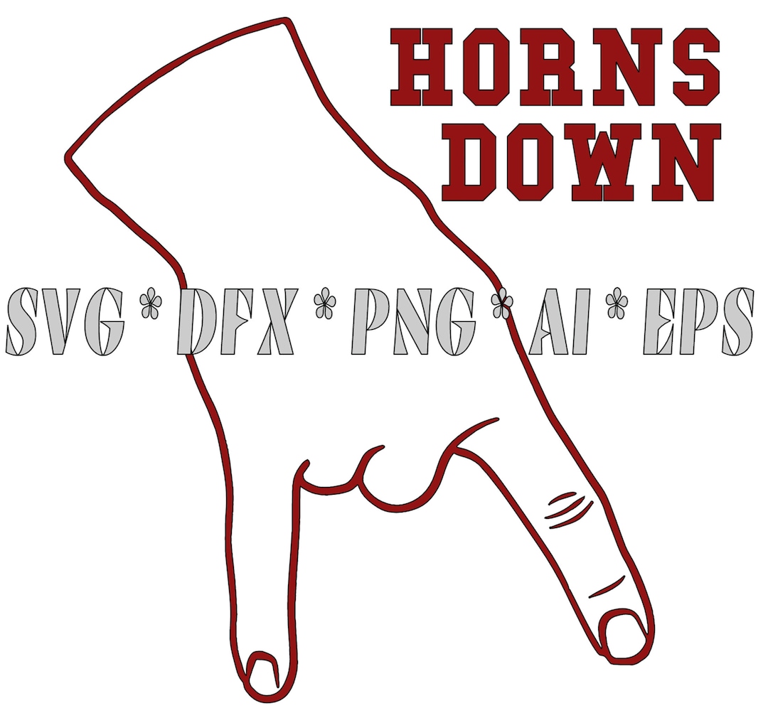 Horns Down - SVG - Cricut - Air Pod Decal - Clipart - Oklahoma Sooners ...