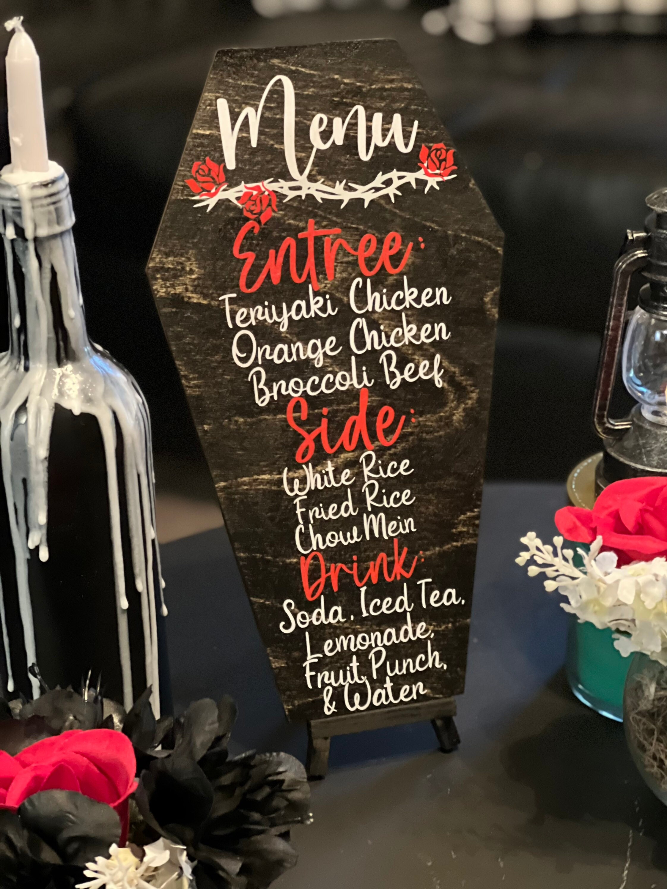 Coffin Wedding Menu - Tombstone Menu - Party Menu - Wooden Coffin ...