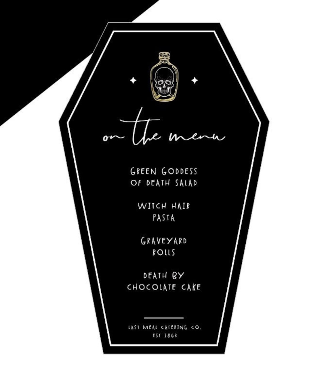 Coffin Wedding Menu Tombstone Menu Party Menu Wooden Coffin Gothic ...