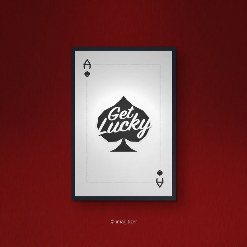 Ace of Spades Printable Download Original Artwork-get Lucky- - Etsy