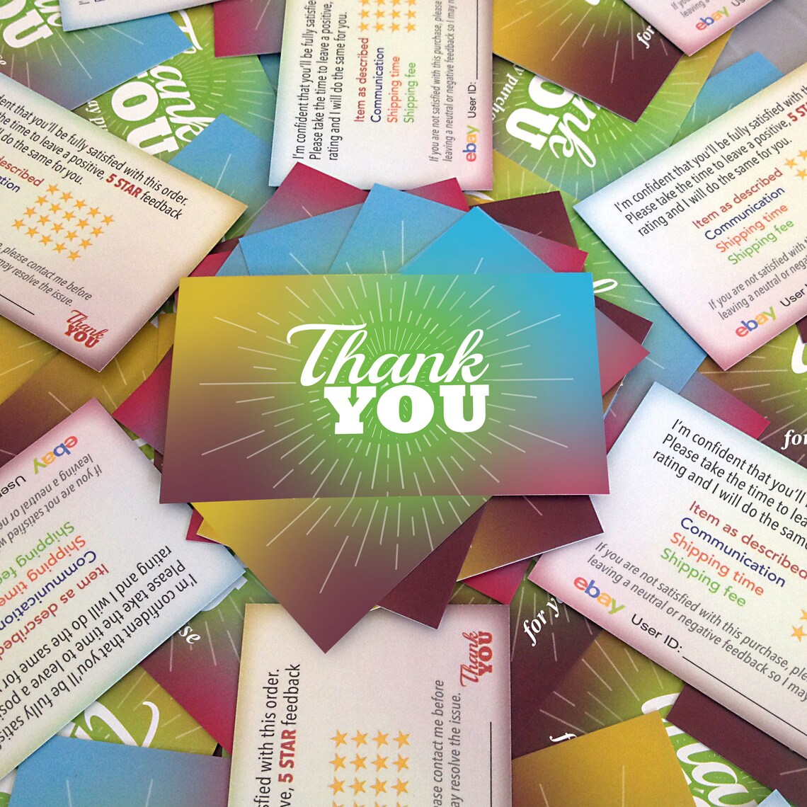 Printable Ebay Thank You Card Template - Etsy
