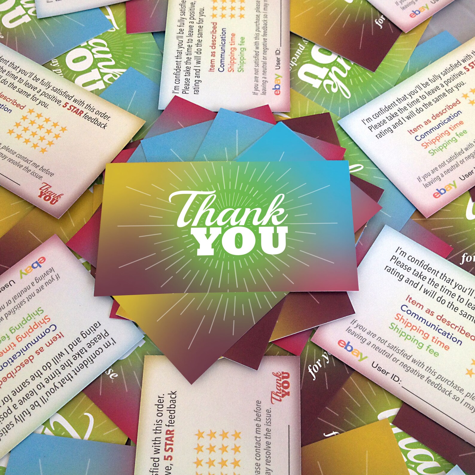 Printable Ebay Thank You Card Template - Etsy