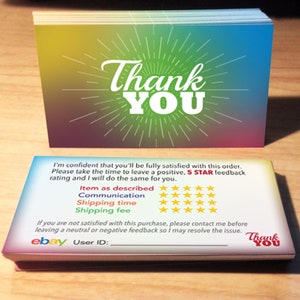 Printable Ebay Thank You Card Template - Etsy