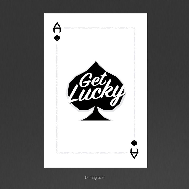 Ace of Spades Printable Download Original Artwork-get Lucky- - Etsy