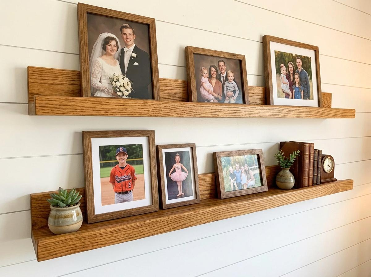 Solid Wood Display Ledge Shelf, Furniture Quality, Hidden Mount ...