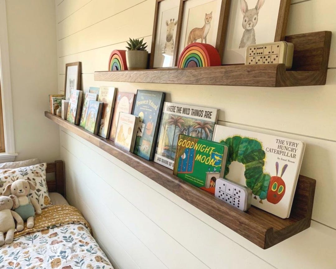 Solid Wood Display Ledge Shelf, Furniture Quality, Hidden Mount ...