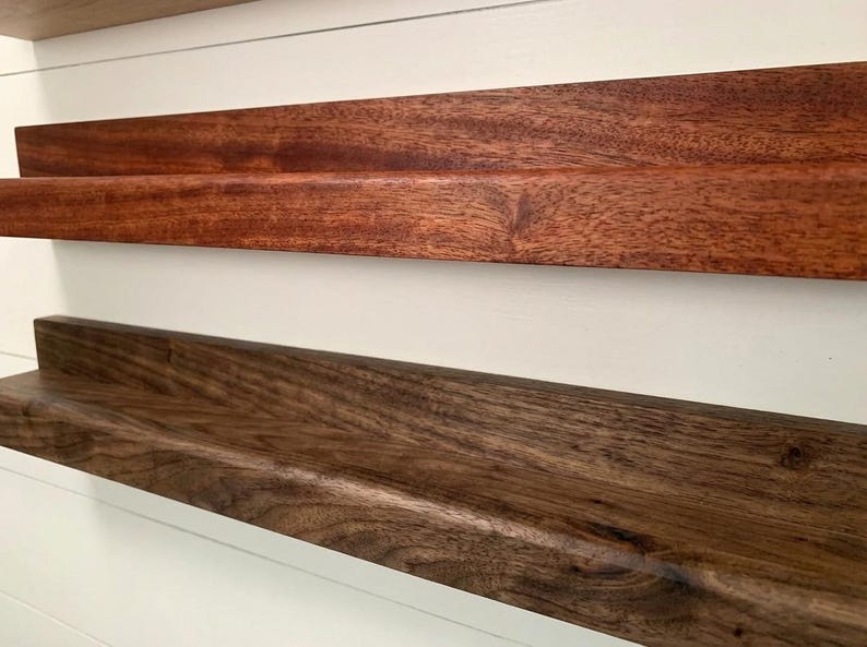 Solid Wood Display Ledge Shelf, Furniture Quality, Hidden Mount ...