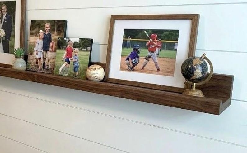 Solid Wood Display Ledge Shelf, Furniture Quality, Hidden Mount ...