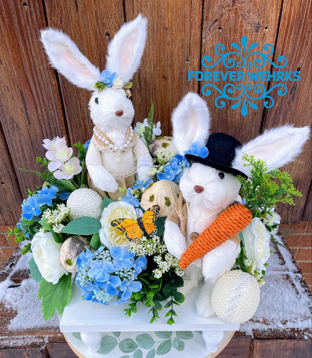 Easter Bunny Centerpiece, Bunny Table Decor, Easter Home Decor, Spring ...