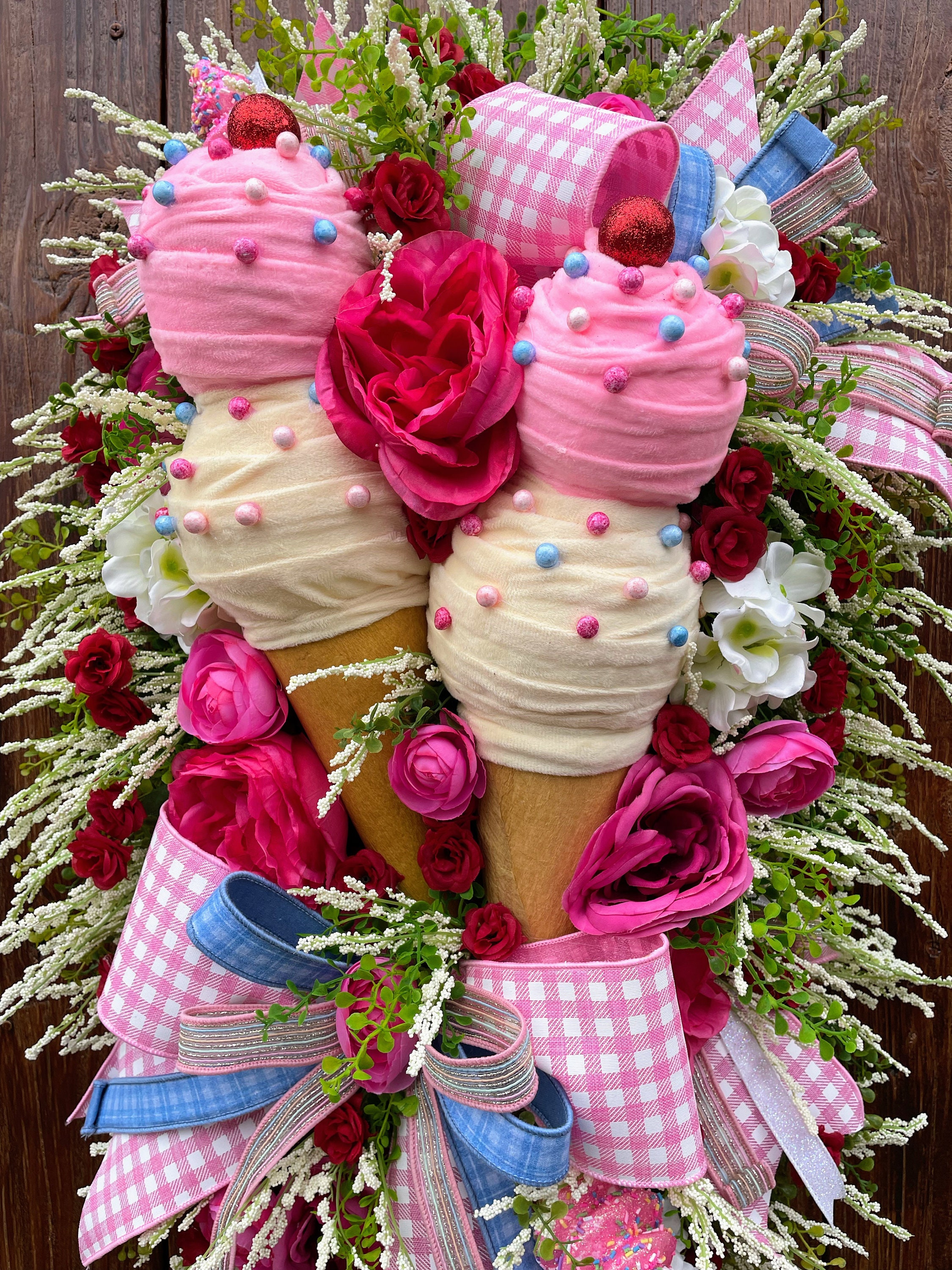 Ice Cream Cone Swag, XL Ice Cream Wreath, Summer Wreath, Sweet Home ...