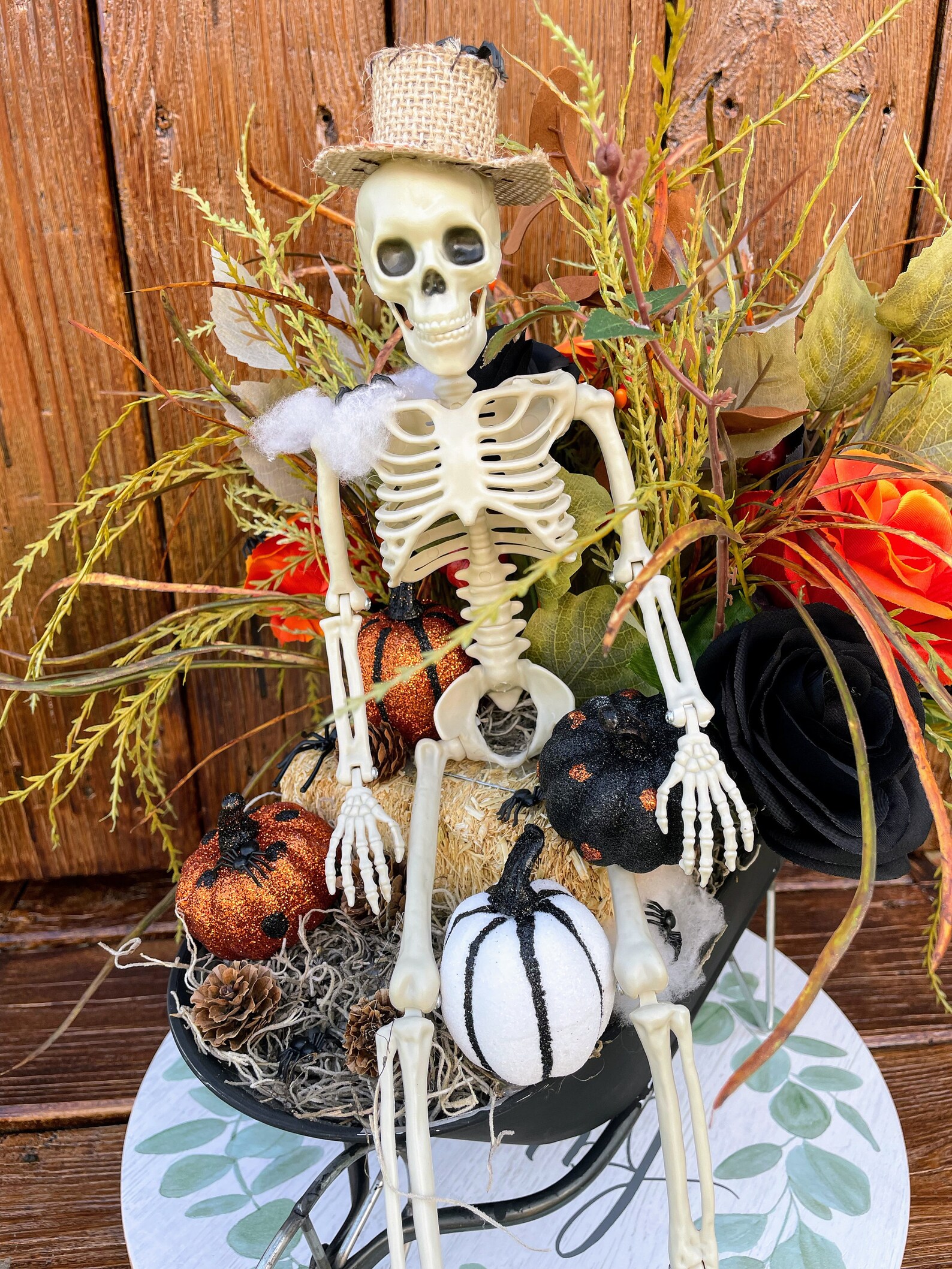 Halloween Wheelbarrow Centerpiece, Halloween Table Arrangement ...