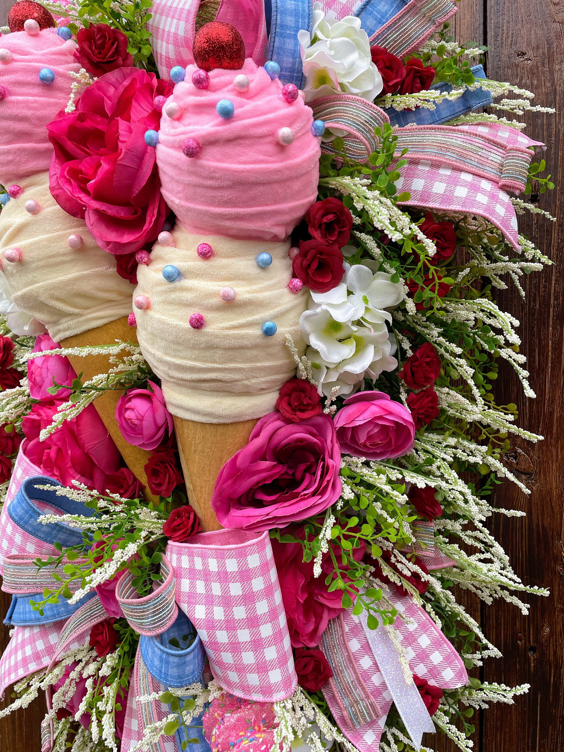 Ice Cream Cone Swag, XL Ice Cream Wreath, Summer Wreath, Sweet Home ...