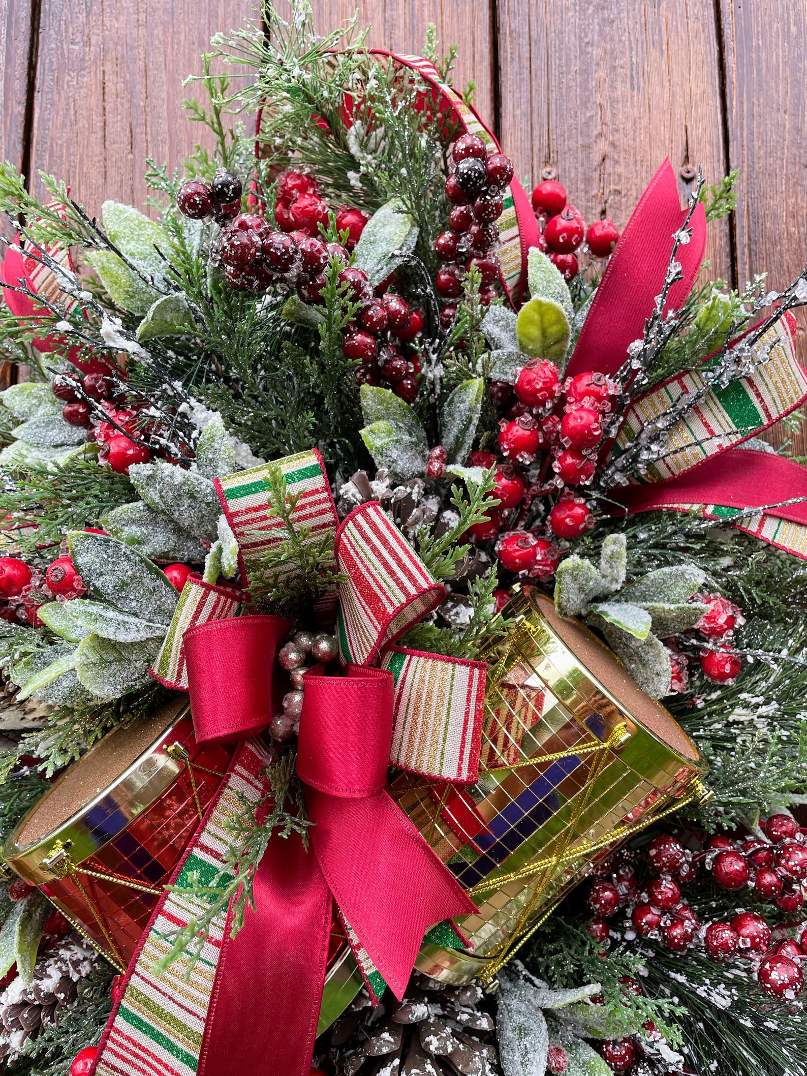 Drum Berry Swag, Christmas Berry Wreath, Holiday Wreath, Rustic Home ...