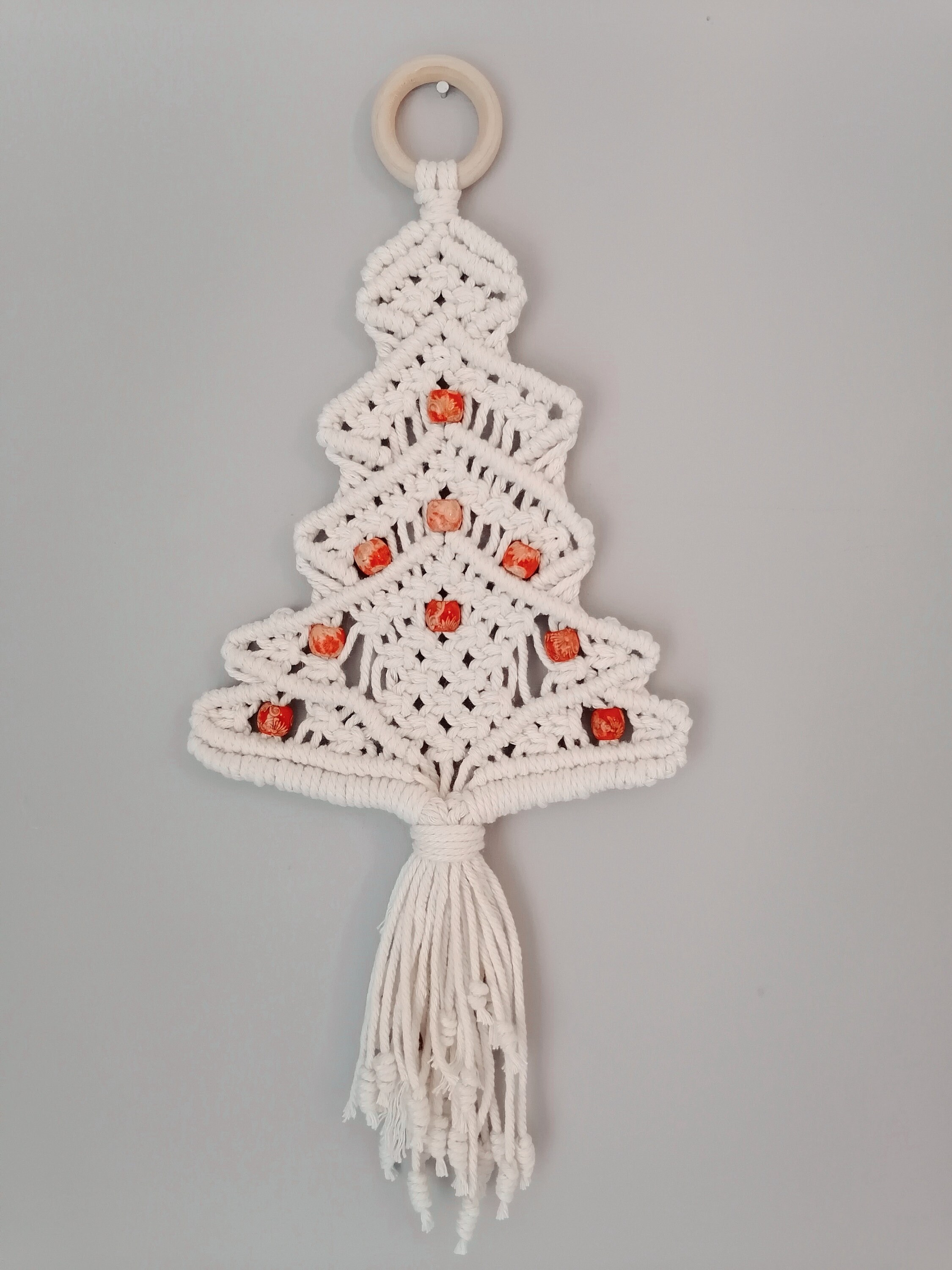 Macrame Christmas Tree With Beads - Etsy