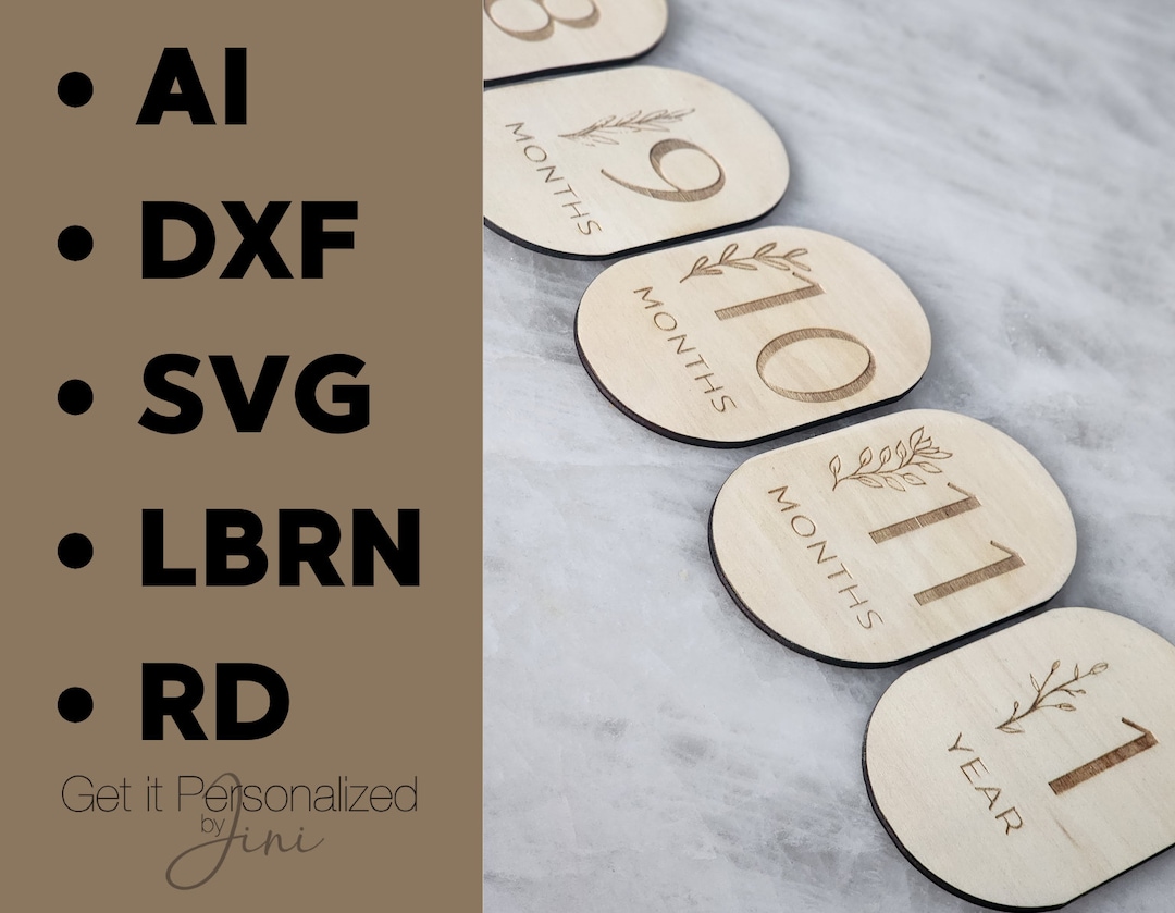 12 Baby Milestone Signs Lase File DXF SVG RD Lbrn Eps - Etsy