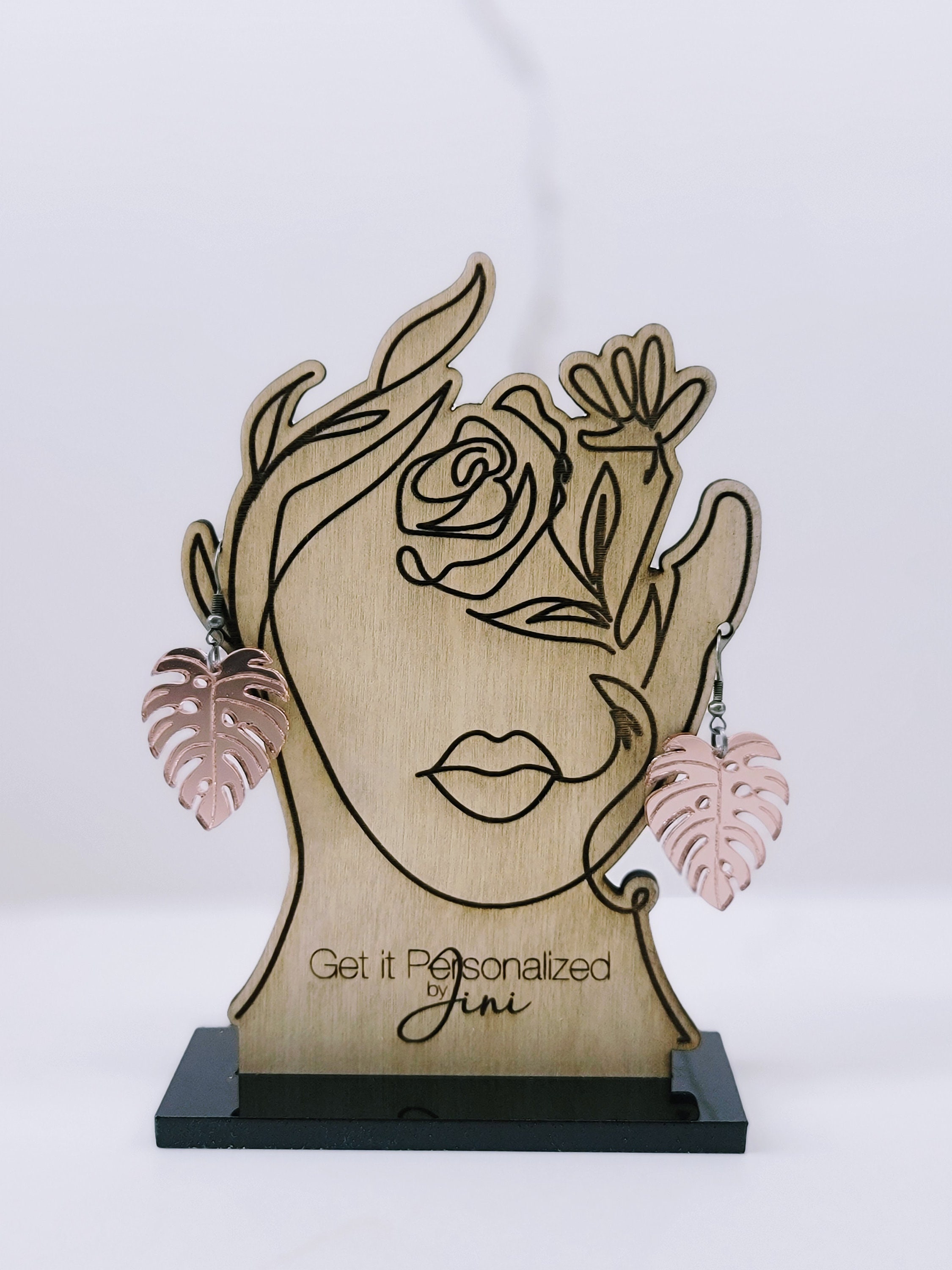 Earring Stand Laser File Minimalist Face Floral Digital Instant ...