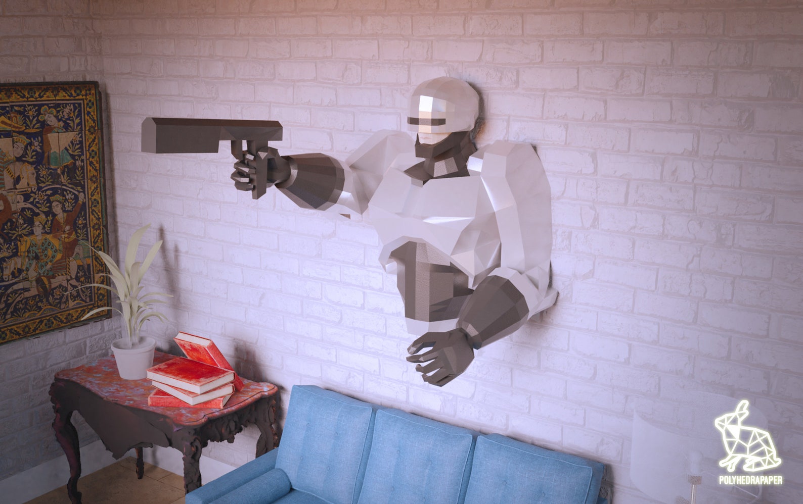 Robocop papercraft DIY 80's Poligonal Movie Model | Etsy