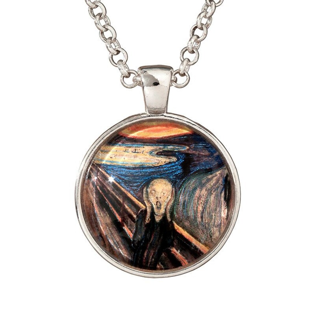 Edvard Munch, the Scream, Art Pendant With 24" Silver Plated Chain ...
