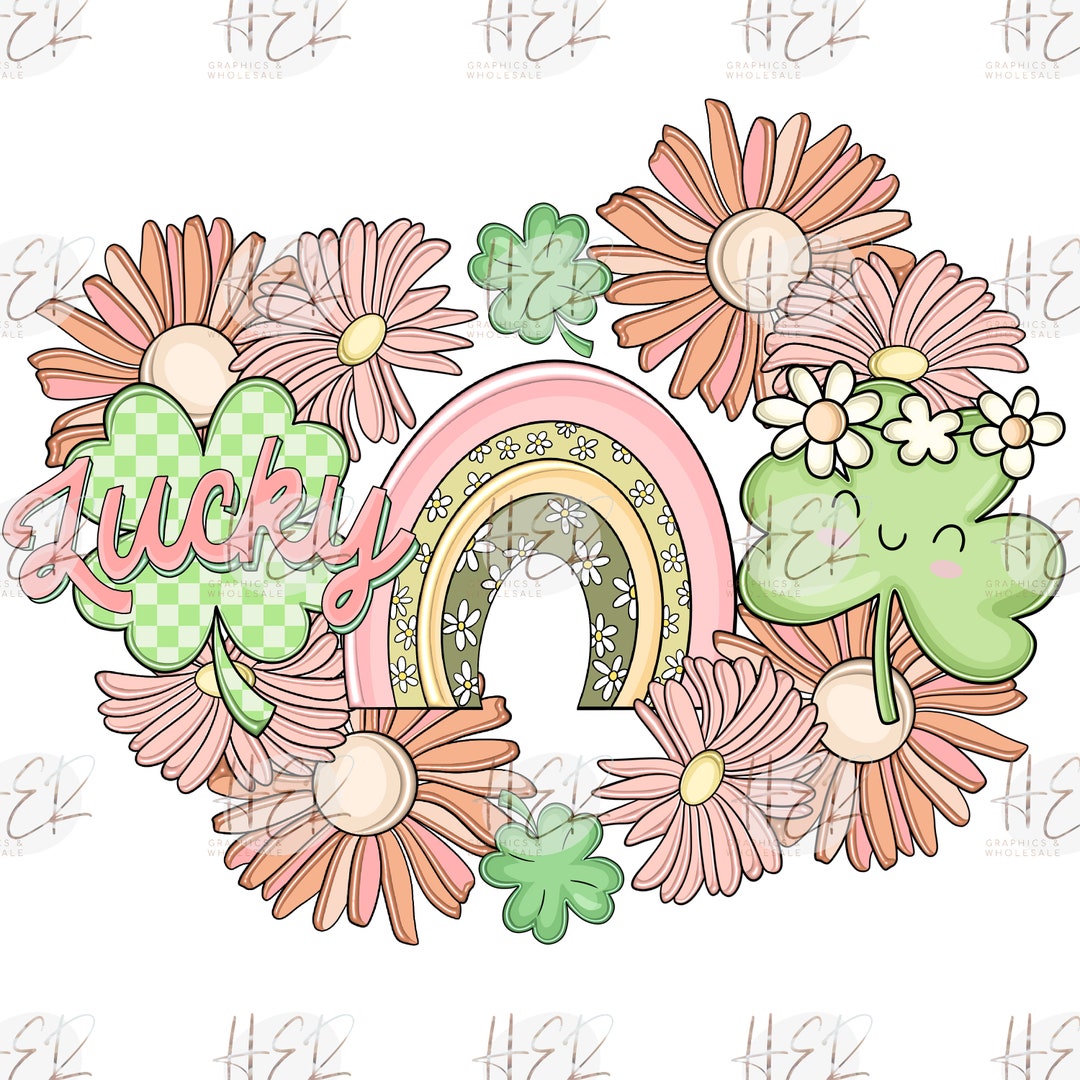 Lucky Floral PNG for Sublimation DTF - Etsy