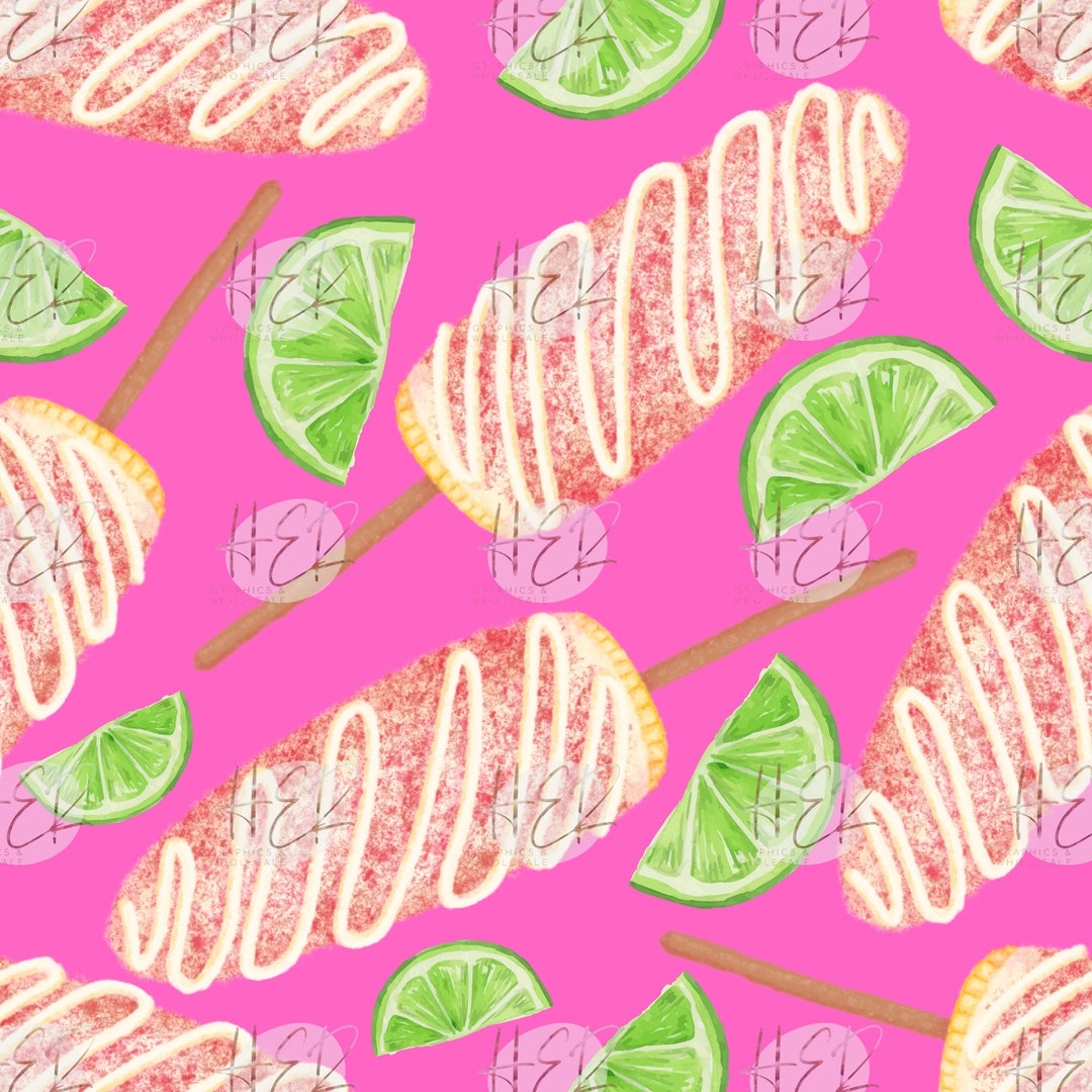 Pink Elote With Lime Seamless Pattern Digital File - Etsy