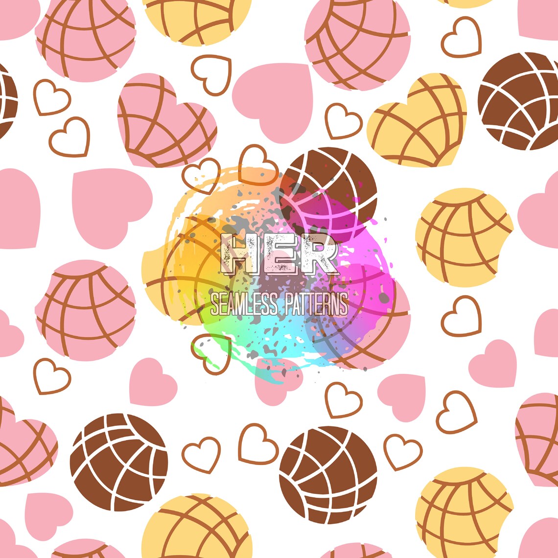 Conchas Hearts Seamless Pattern - Etsy