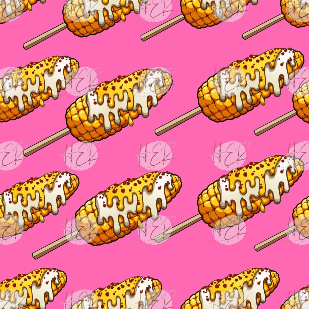 Pink Elote Seamless Pattern Digital File - Etsy
