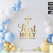 Round Backdrop, First Holy Communion Round Backdrop, Gold Round ...