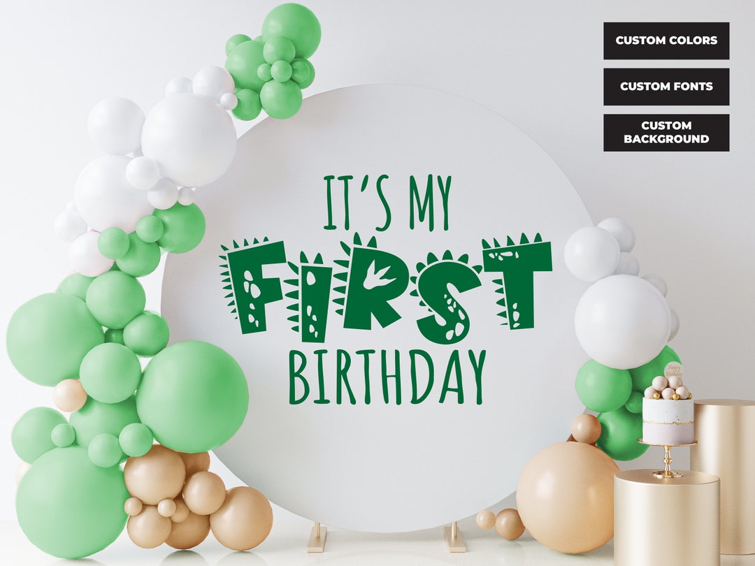 Round Backdrop, Dinosaur Round Backdrop, 1st Birthday Round Background ...