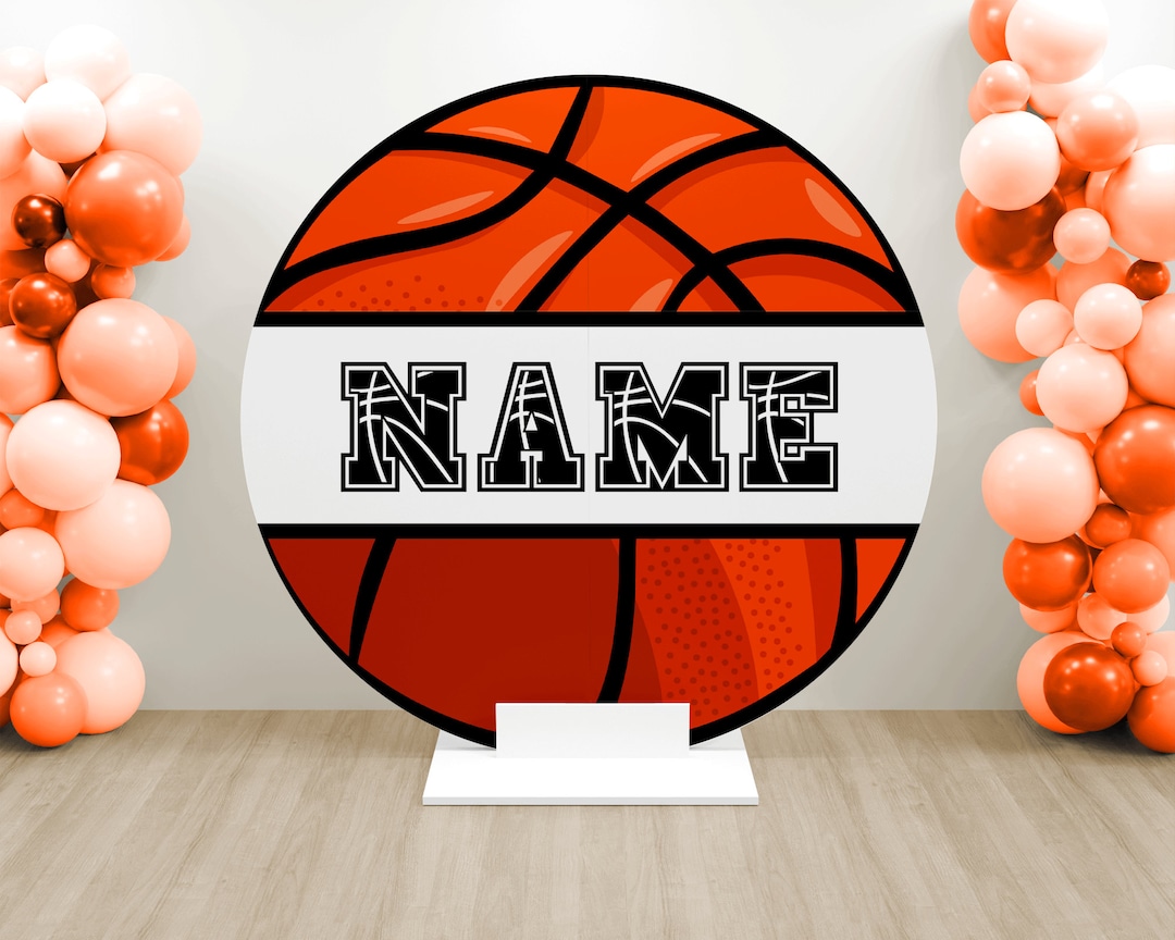 Basketball Round Backdrop Custom Name Sport Circle Cover Background ...